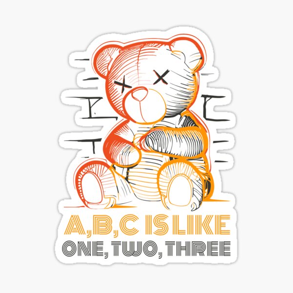 "A,B,C IS LIKE ONE, TWO, THREE - RED" Sticker for Sale by ZoomTaDesign ...