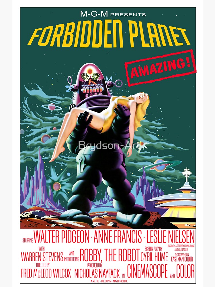 "Forbidden Planet classic " Sticker for Sale by Brydson-Art | Redbubble