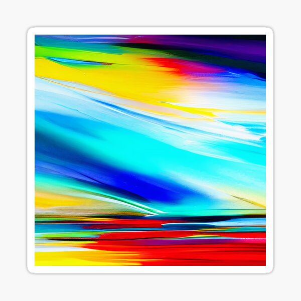 "Horizontal Abstract Color Painting" Sticker for Sale by Wall-Art ...