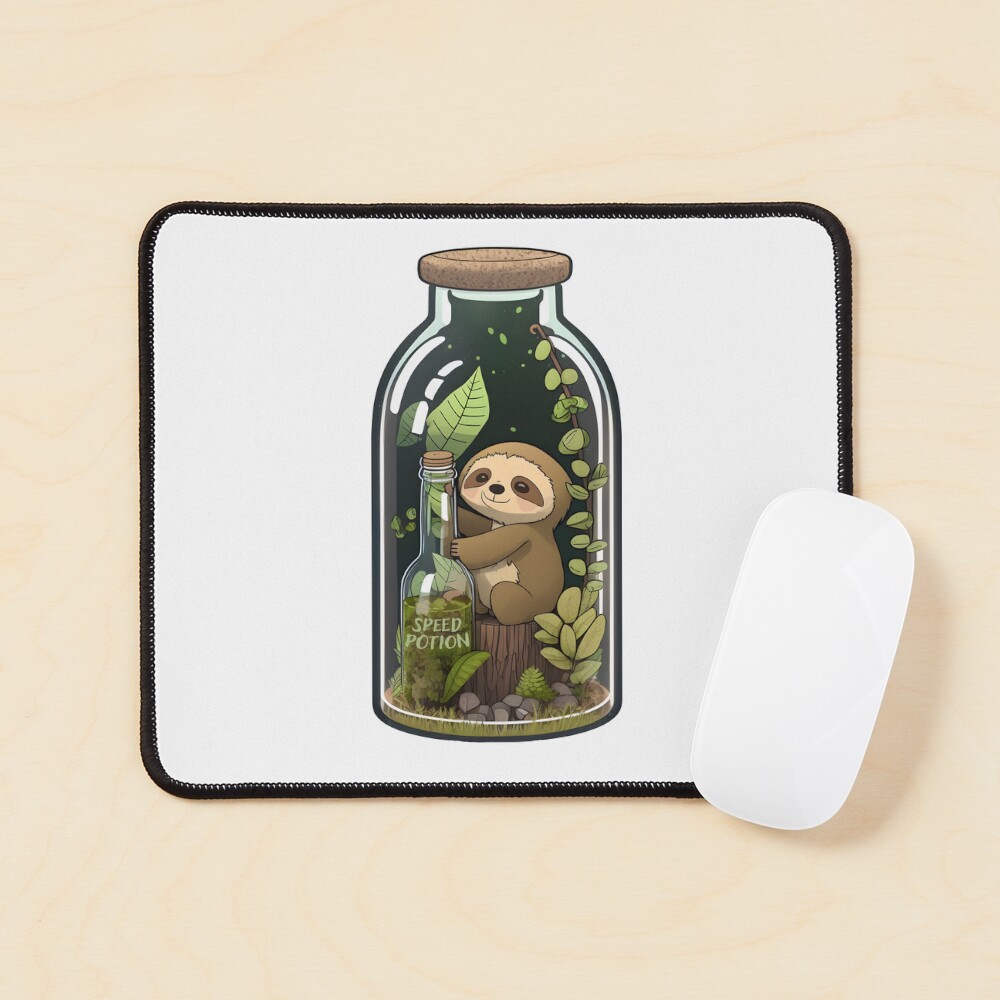 "Sloth in a Jar Enjoying Speed Potion" Sticker for Sale by PawsInAJar ...