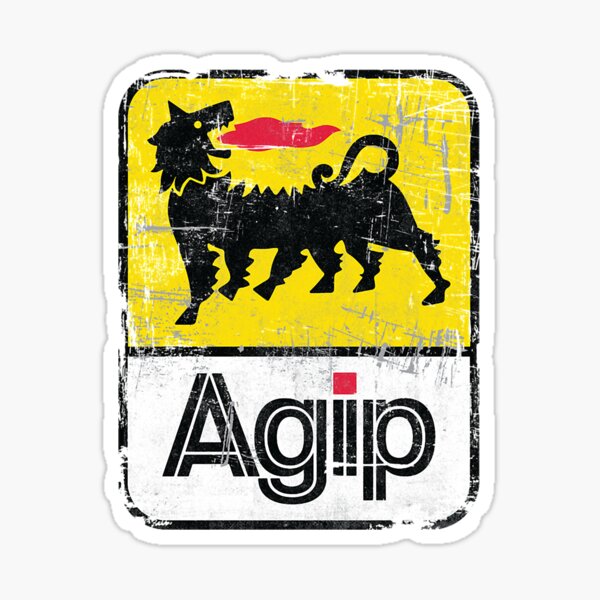 "AGIP Lubricants Logo 1968 – 1998 Distressed version" Sticker for Sale ...