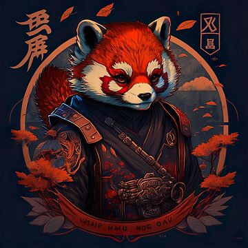 "Cute Japanese Red Panda, samurai" Poster by Hibiskusmond | Redbubble