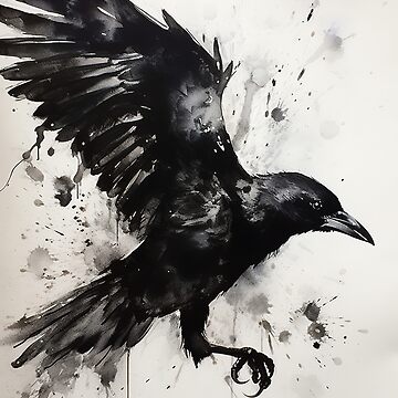 "Japanese Ink Art Crow" Poster for Sale by Wenkafonte | Redbubble