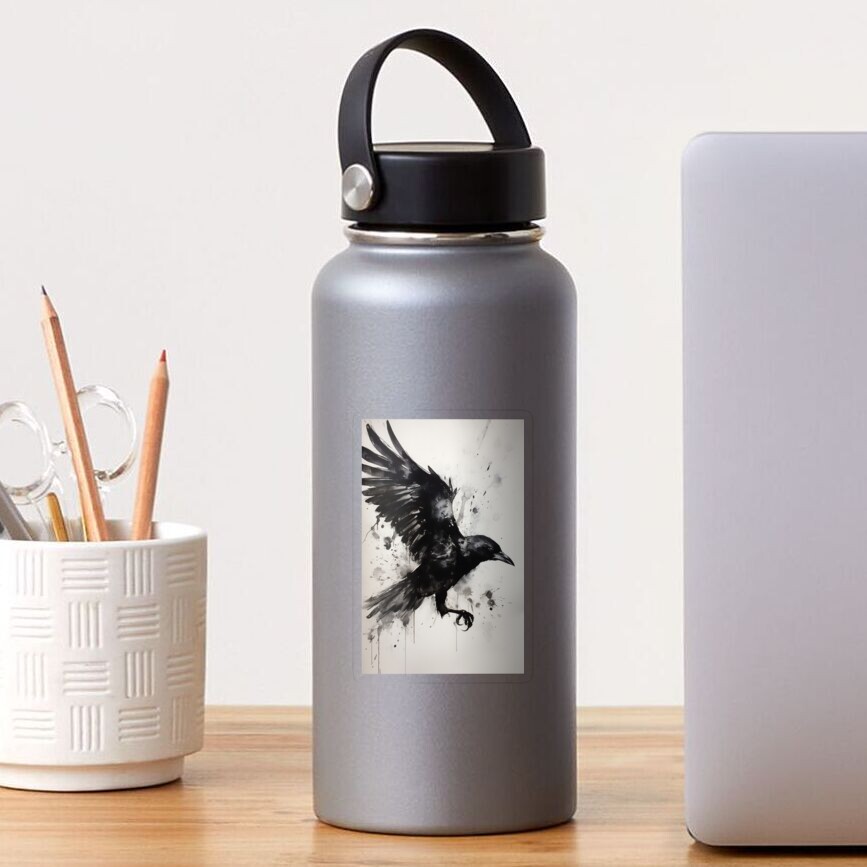 "Japanese Ink Art Crow" Poster for Sale by Wenkafonte | Redbubble