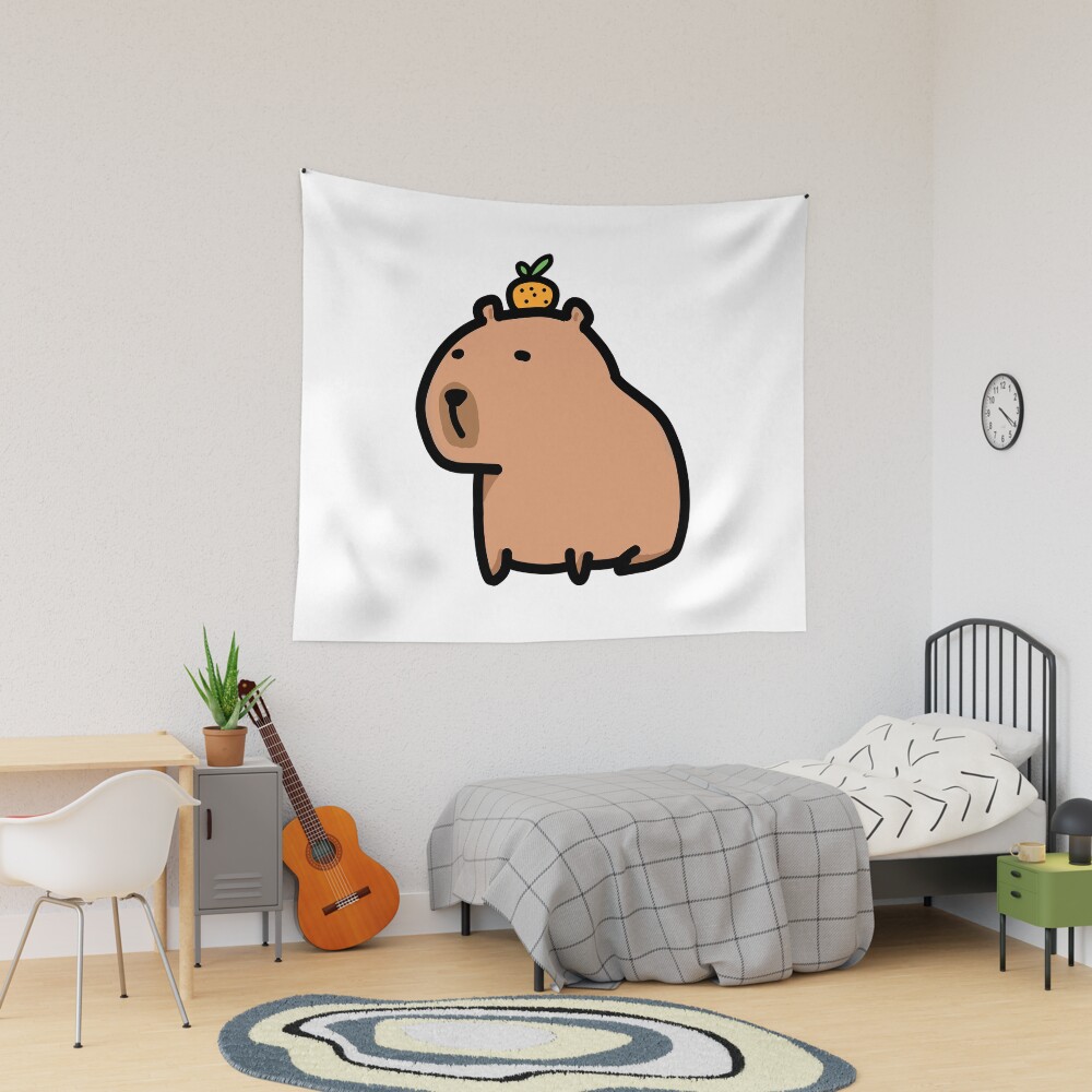 "Cute capybara, kawaii capybara, derpy capybara, relaxed capybara, gift ...