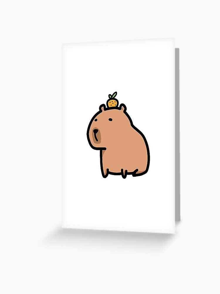 "Cute capybara, kawaii capybara, derpy capybara, relaxed capybara, gift ...