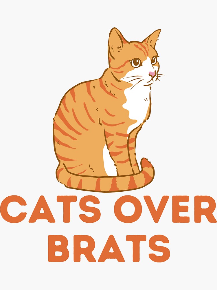 "Cats Over Brats Childfree" Sticker for Sale by onecute | Redbubble