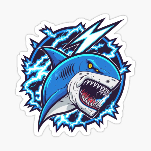 "Angry shark in a shirt " Sticker for Sale by Lorando clothing ⭐⭐⭐⭐⭐ ...
