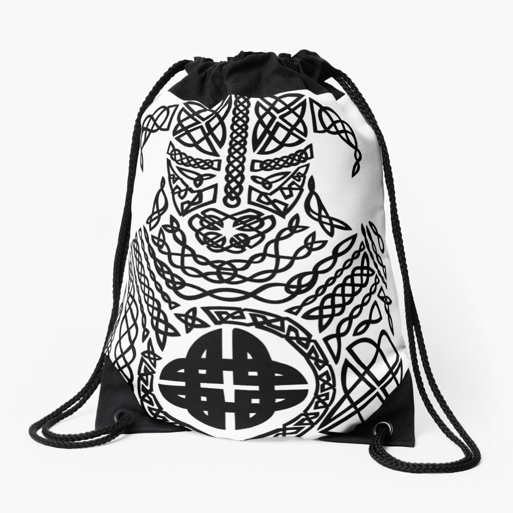 "Ancient Celtic Knot Viking Warrior" Drawstring Bag for Sale by ...
