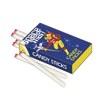 "Spaceman Candy Sticks Digital Illustration" Sticker for Sale by ...