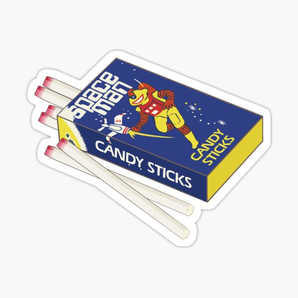 "Spaceman Candy Sticks Digital Illustration" Sticker for Sale by ...