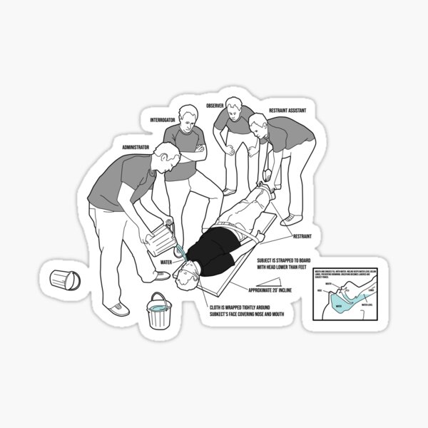 "waterboarding instructions funny military meme" Sticker for Sale by ...