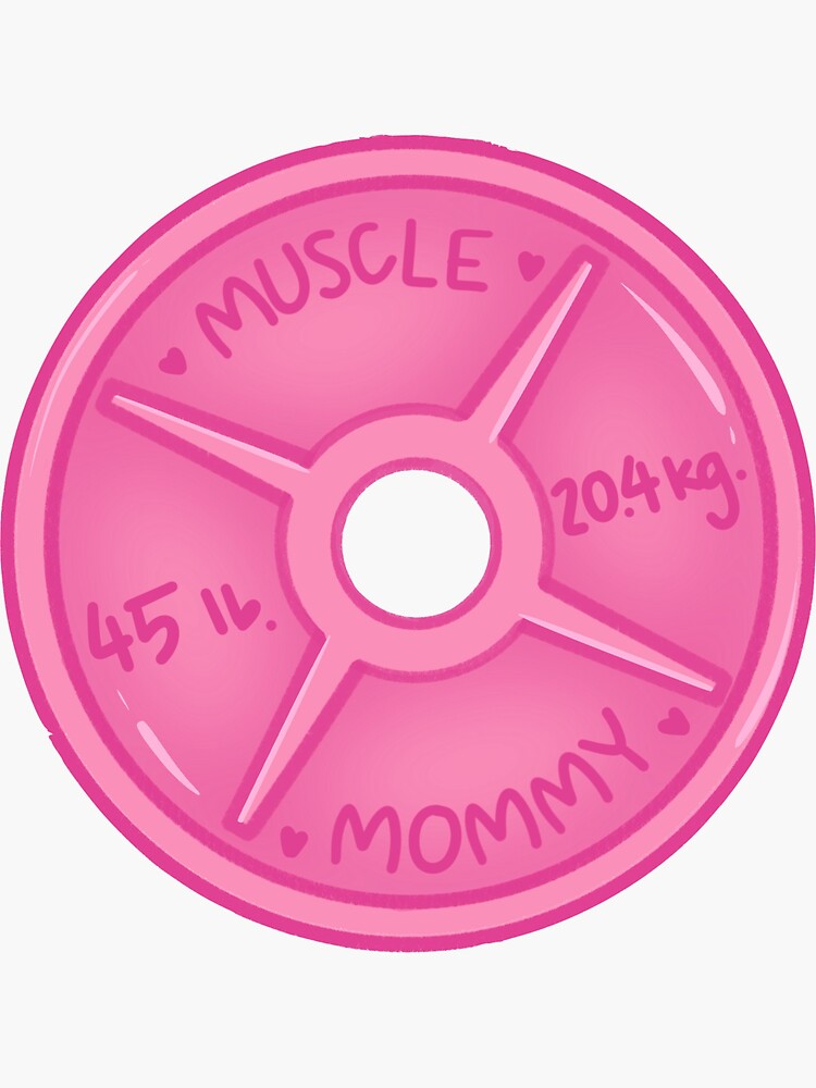 "MuscleMommyPinkPlate" Sticker for Sale by GiuliaKlink | Redbubble
