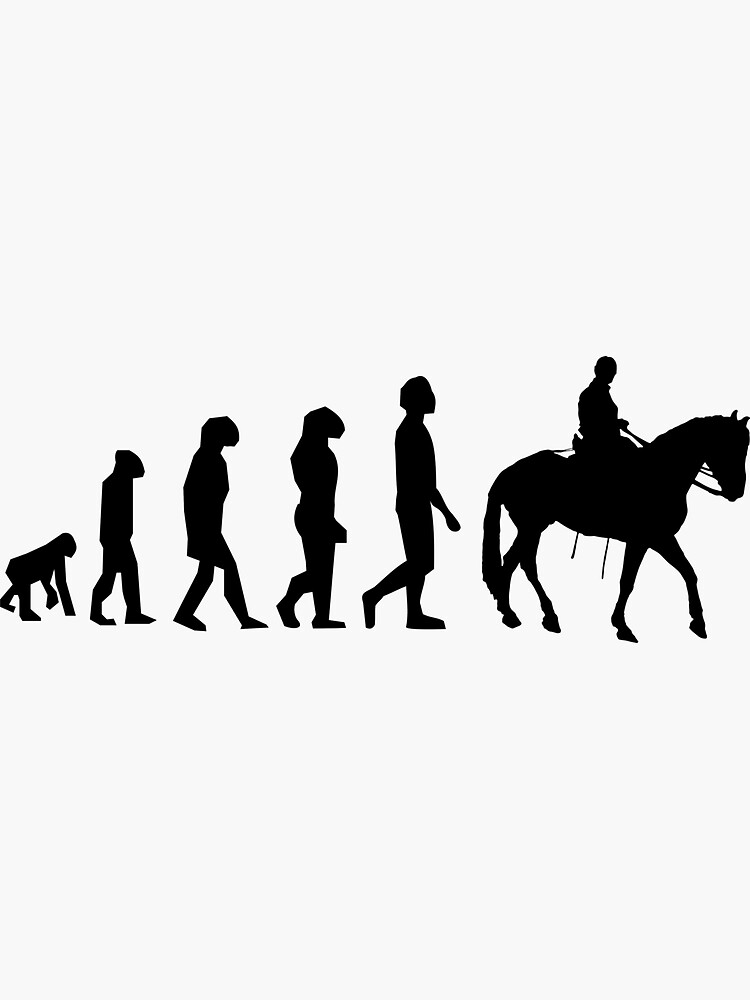 "Evolution Of Horse Riding | Horse Racing" Sticker by ByTekk | Redbubble