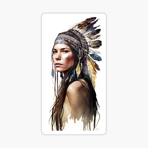 "Native American Indian Woman" Sticker for Sale by EarthArtAvencha ...