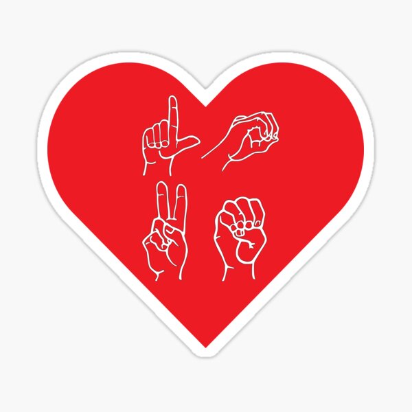"ASL Love Heart Sign Language" Sticker by ASLstyles | Redbubble