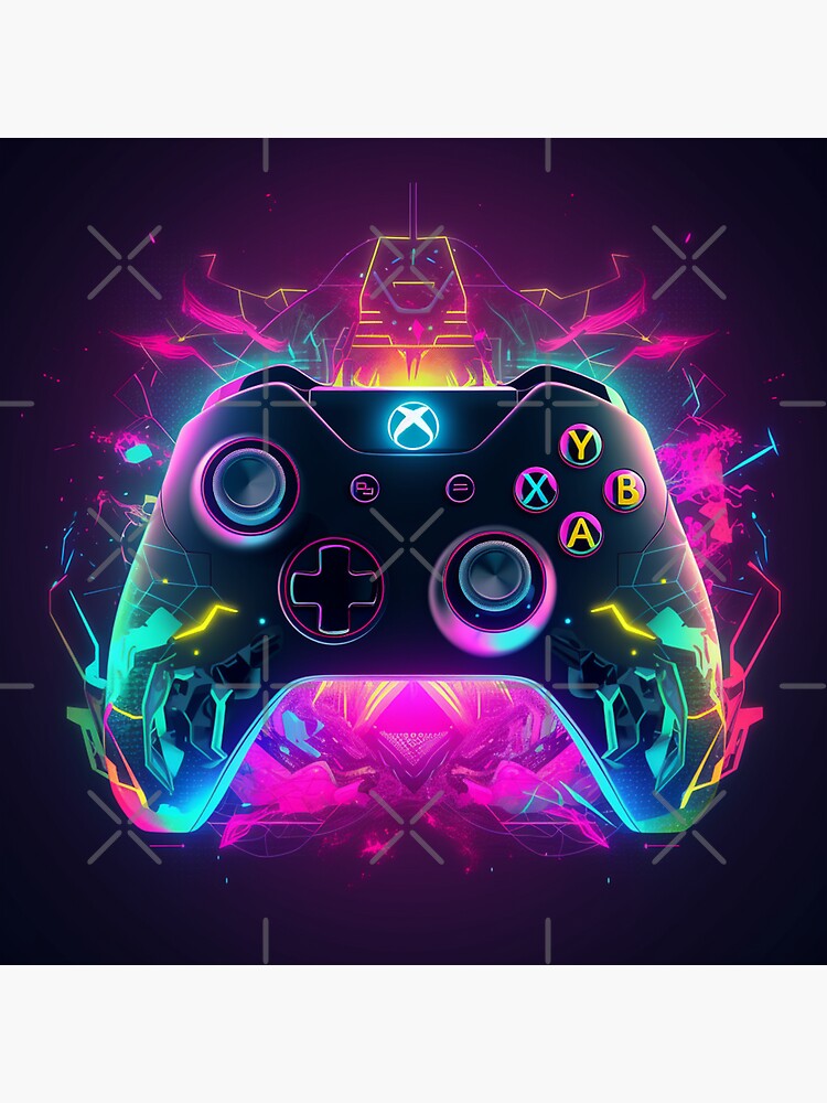 "Retro Punk Neon Controller" Sticker for Sale by WyrmWear | Redbubble