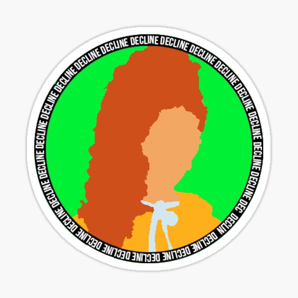 "Decline - RAYE" Sticker by jacobwolin | Redbubble