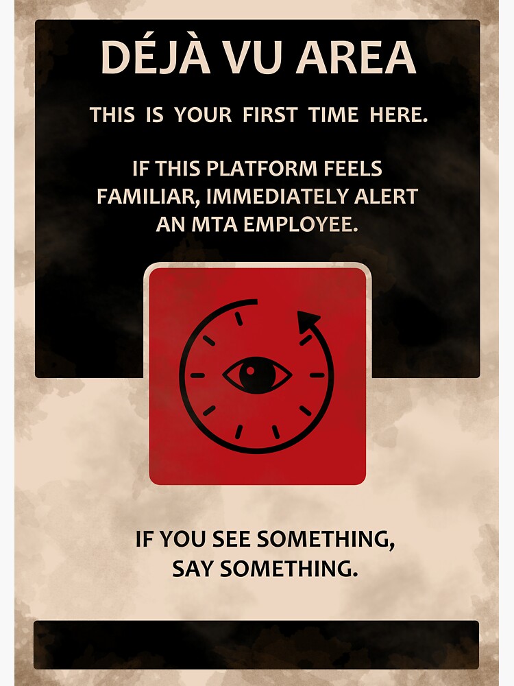 "Deja Vu area sign" Sticker by myzart | Redbubble