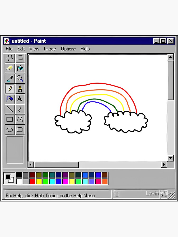"Microsoft Paint Rainbow Y2K Aesthetic" Sticker for Sale by ...