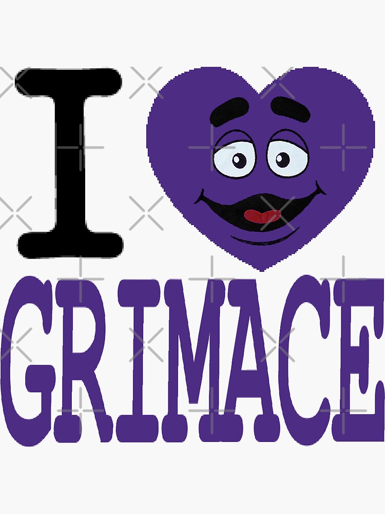 "i love grimace" Sticker for Sale by miaquags | Redbubble