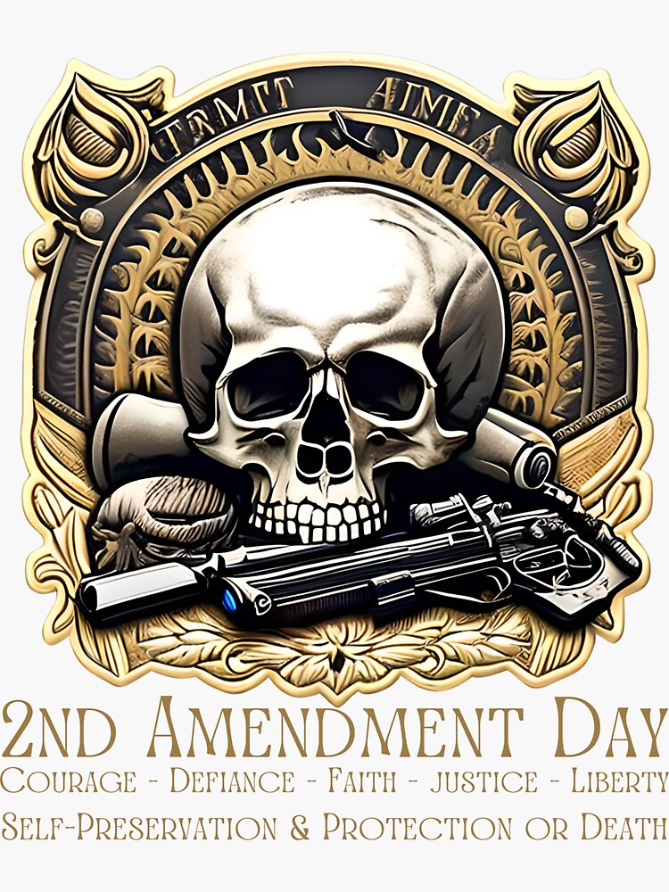 "Patriotic Rifle & Skull Tee - 2nd Amendment Day - Courage,Self ...
