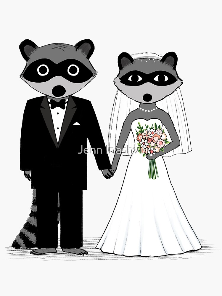 "Raccoons Wedding" Sticker by ShortCoffee | Redbubble