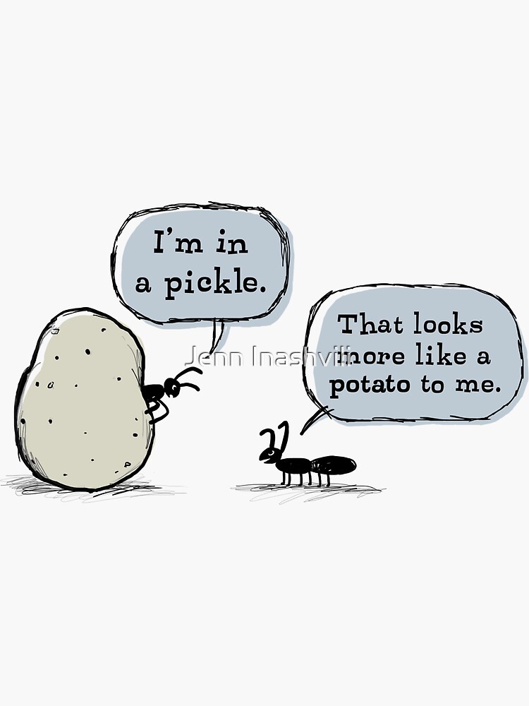 "In A Pickle | Humorous Ants Cartoon" Sticker for Sale by ShortCoffee ...
