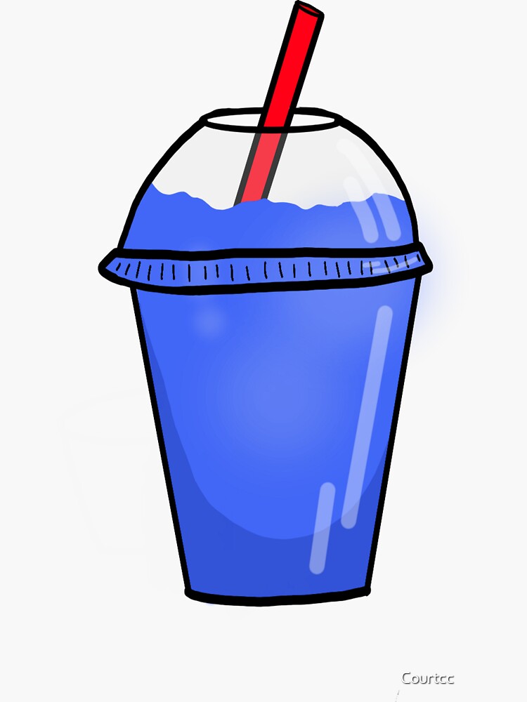"Blue Raspberry Slushie" Sticker for Sale by Courtcc | Redbubble