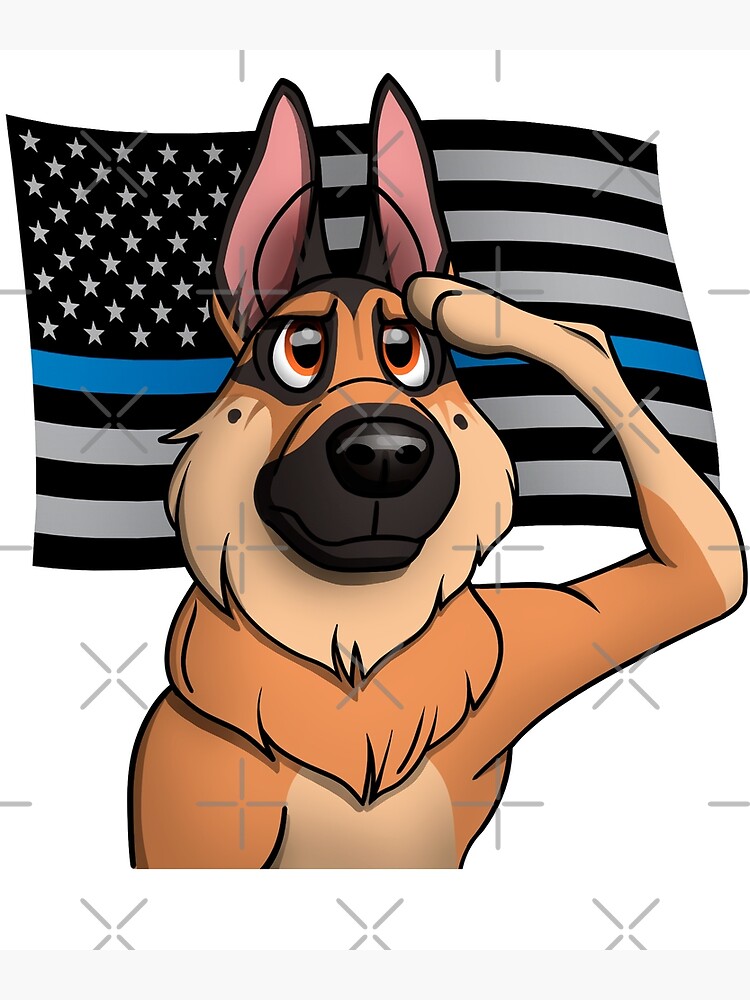 "German Shepherd Police K9 thin blue line flag" Poster by polygrafix ...