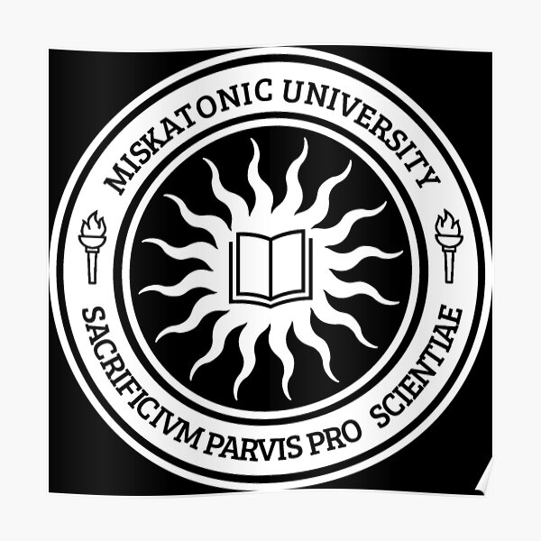 "Miskatonic University Seal (White)" Poster for Sale by RadiantArray ...