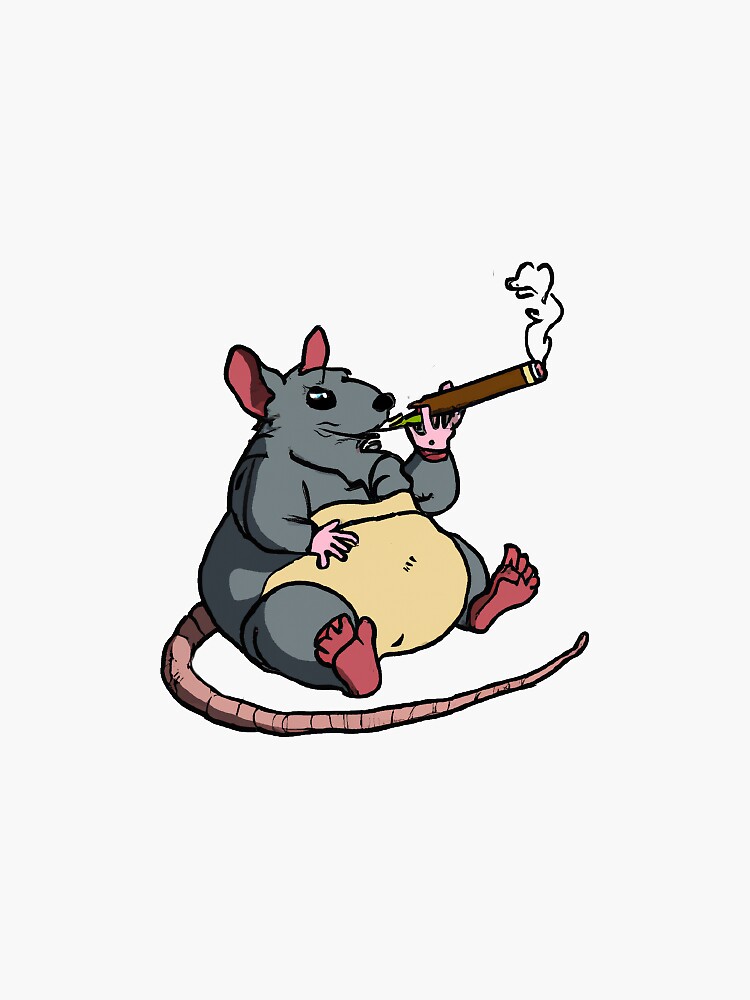 "Cute chubby rat smoking a cigar" Sticker for Sale by JimRofl | Redbubble
