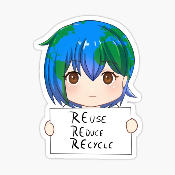 "Earth-Chan" Sticker by xavy4747 | Redbubble