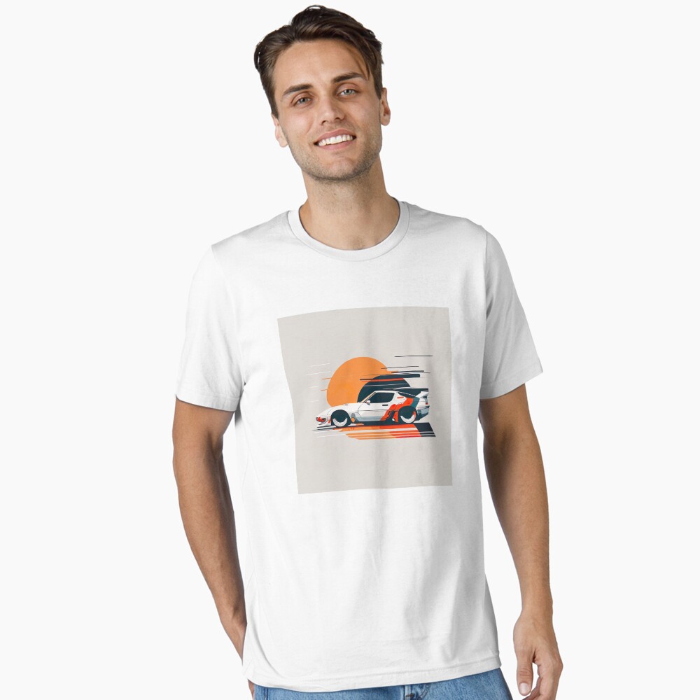 "Sleek Mazda RX7 Vector Art in Orange, Red, and White" Sticker for Sale ...