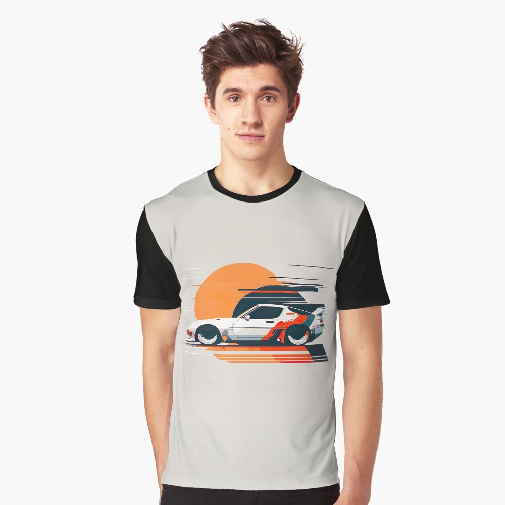 "Sleek Mazda RX7 Vector Art in Orange, Red, and White" Sticker for Sale ...