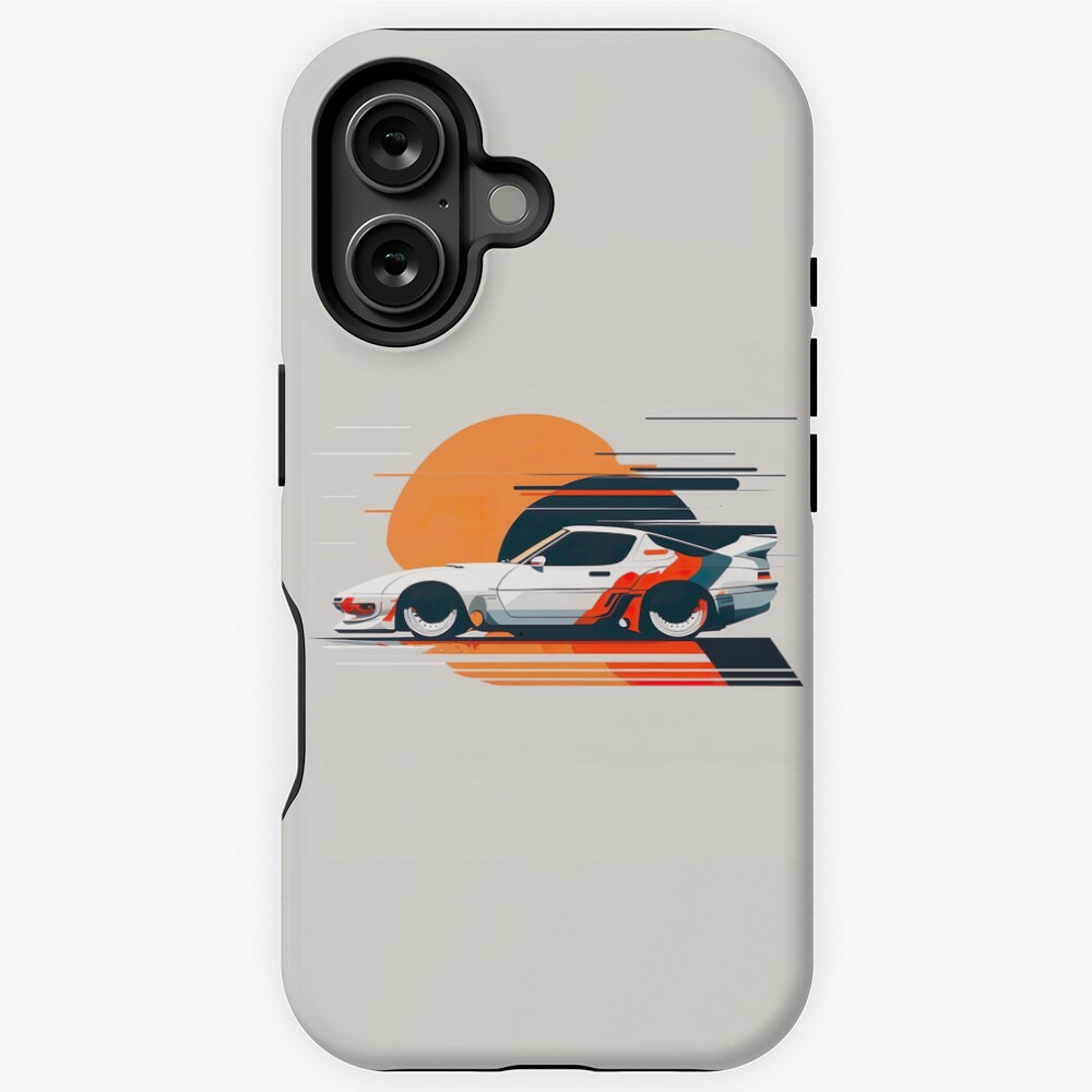 "Sleek Mazda RX7 Vector Art in Orange, Red, and White" Sticker for Sale ...