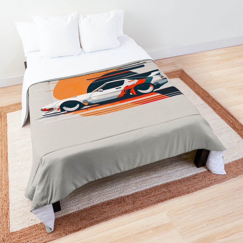 "Sleek Mazda RX7 Vector Art in Orange, Red, and White" Sticker for Sale ...