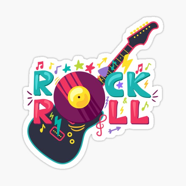 "I Love Rock'n Roll" Sticker for Sale by BlackcherryArt | Redbubble