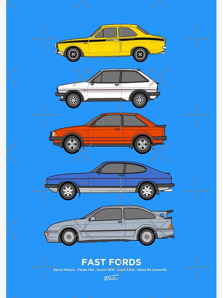 "Fast Fords Classic Cars Collection" Poster for Sale by RJWautographics ...