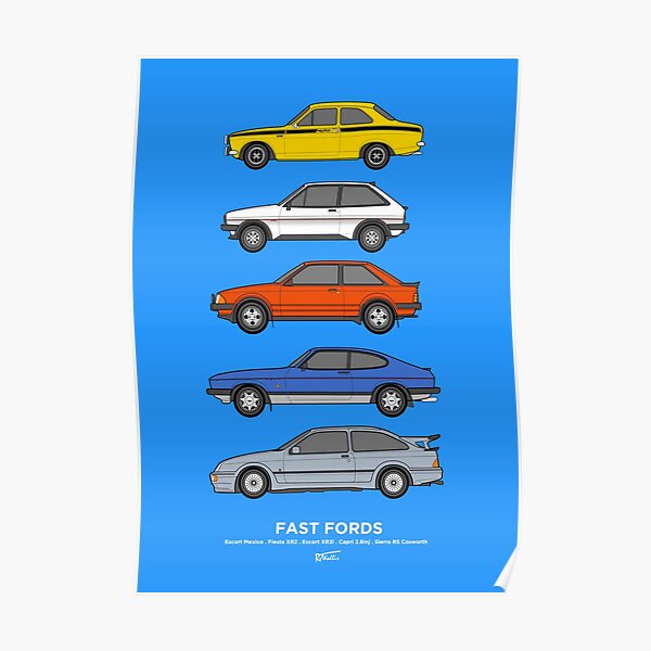 "Fast Fords Classic Cars Collection" Poster for Sale by RJWautographics ...