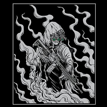 "military skeleton, m4, military night vision give me that nod" Sticker ...