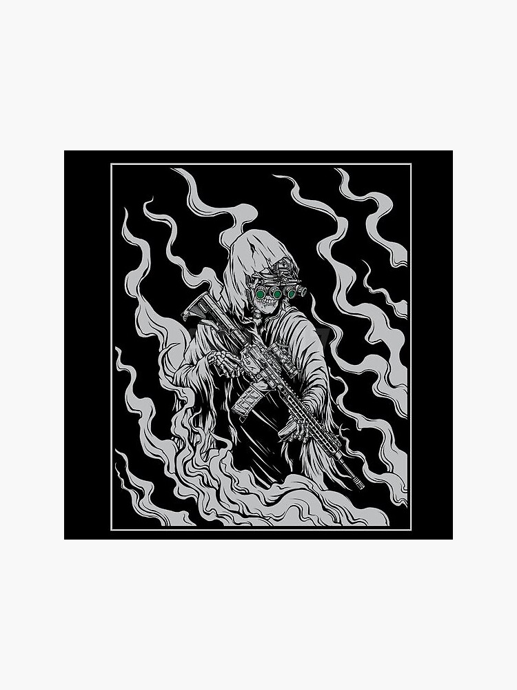 "military skeleton, m4, military night vision give me that nod" Sticker ...