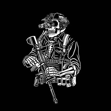 "tactical military skeleton with nightvision and m4 give me that nod ...
