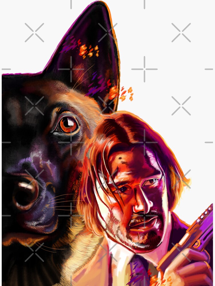 "Keanu Reeves Dogs John Wick" Sticker for Sale by AK-Hevonen | Redbubble