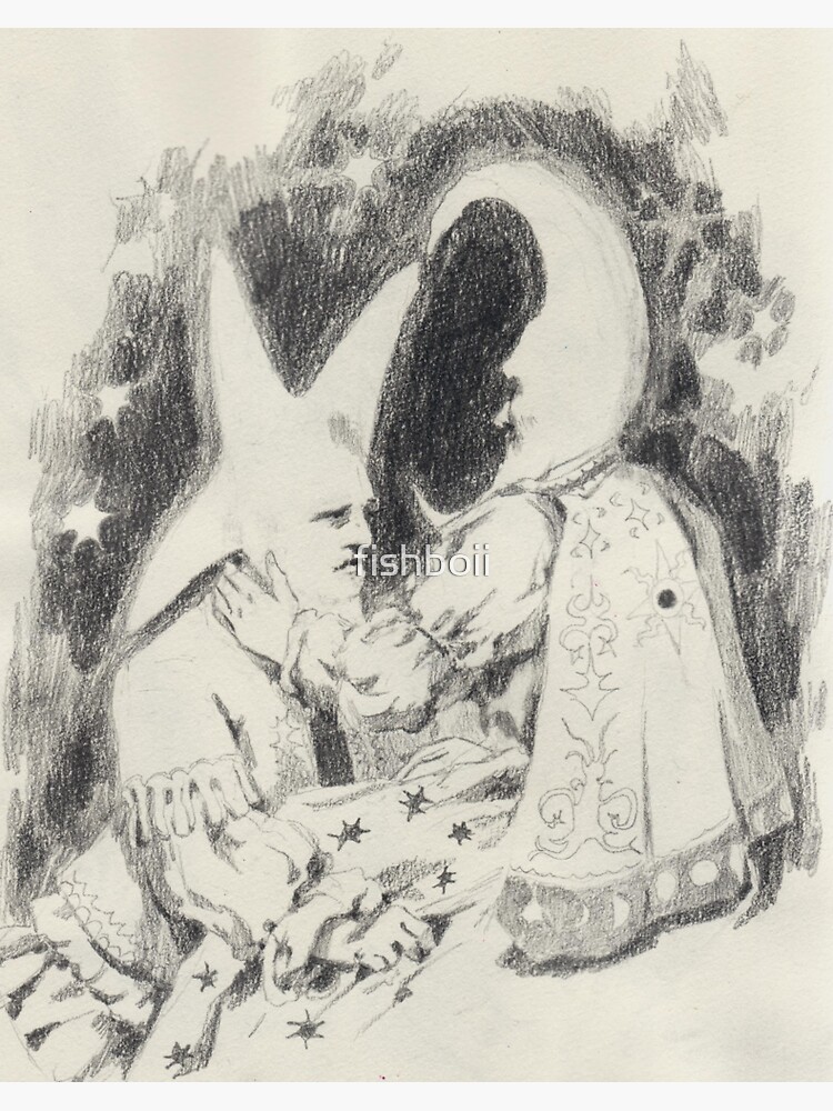 ""It's okay, you can lean on me" Tender Moon Star Illustration" Sticker ...