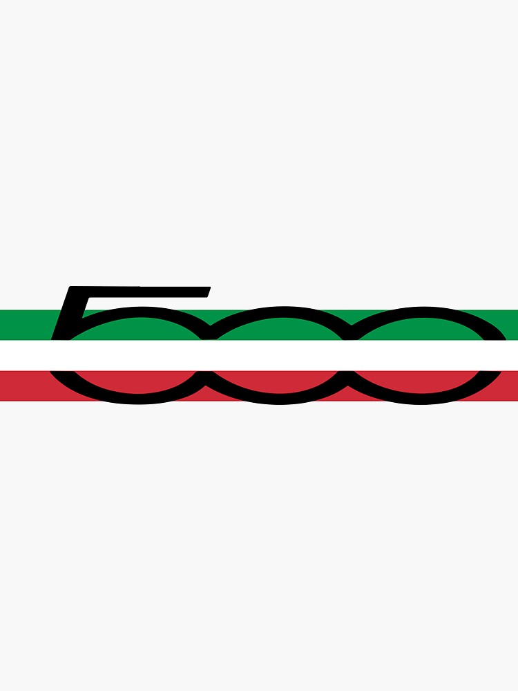 "Fiat 500 with Italian Flag Large" Sticker for Sale by tfmotorworks ...