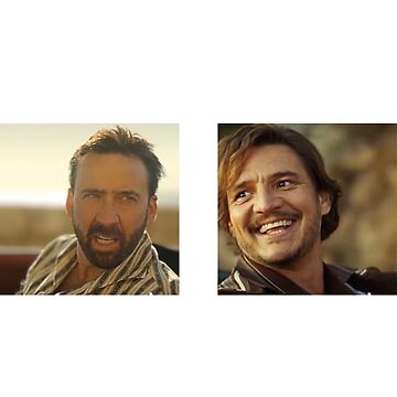 "Nick Cage Pedro Pascal Meme " Sticker for Sale by ninacollages | Redbubble
