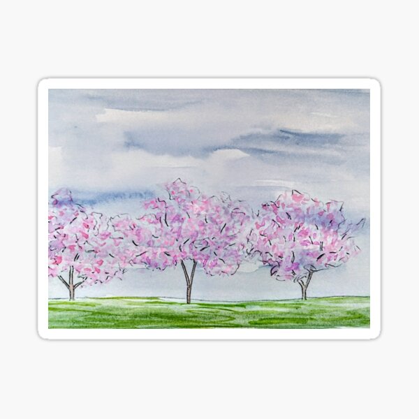 "Magnolia Trees in Stormy Spring " Sticker for Sale by EtegamiJourney ...