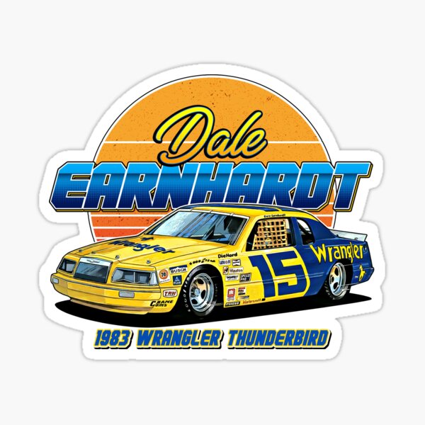 "Dale Earnhardt Thunderbird Nascar Legend 80s retro style" Sticker for ...