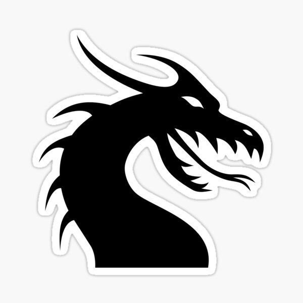 "Simple Black Dragon" Sticker for Sale by Naps3 | Redbubble